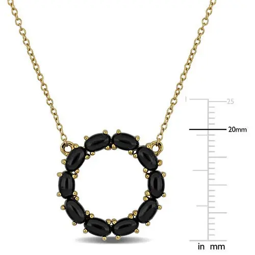 JULIANNA B. Necklace Yellow Plated Sterling Silver Black