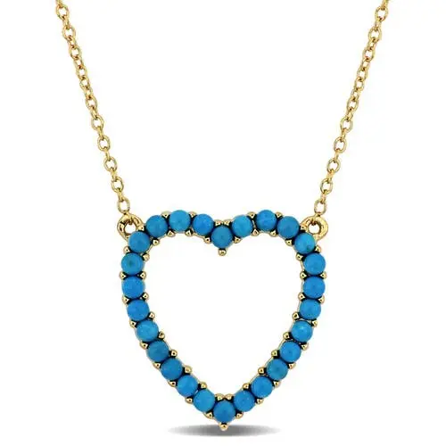 JULIANNA B. Composite Heart Necklace - Turquoise
