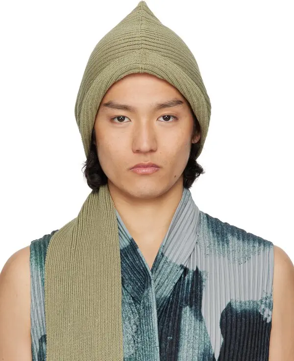 Issey Miyake Beanie Scarf - 65-Khaki | Editorialist