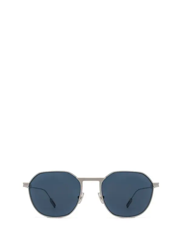 Zegna Rounded Sunglasses - Shiny Palladium