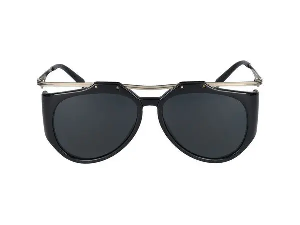 Saint Laurent Full Rim Sunglasses - Black Gold Black