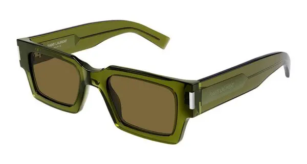 Saint Laurent Full Rim Sunglasses - Green Green Brown
