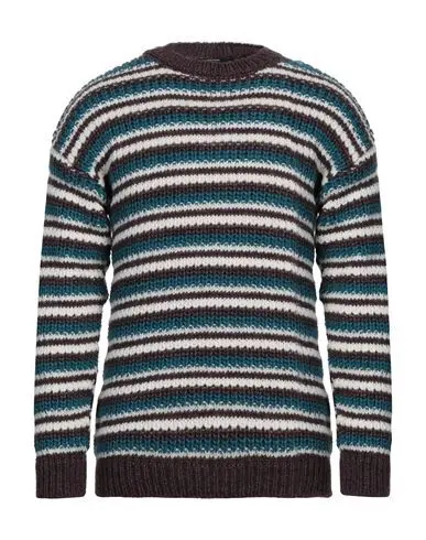 TAKESHY KUROSAWA Striped Heavy Knit Crewneck Sweater