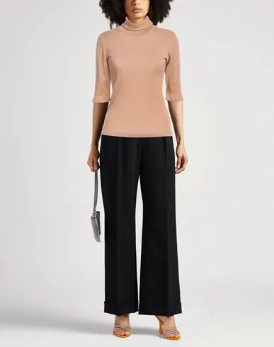CARACTÈRE Wool Blend Turtleneck 3/4 Sleeve Top