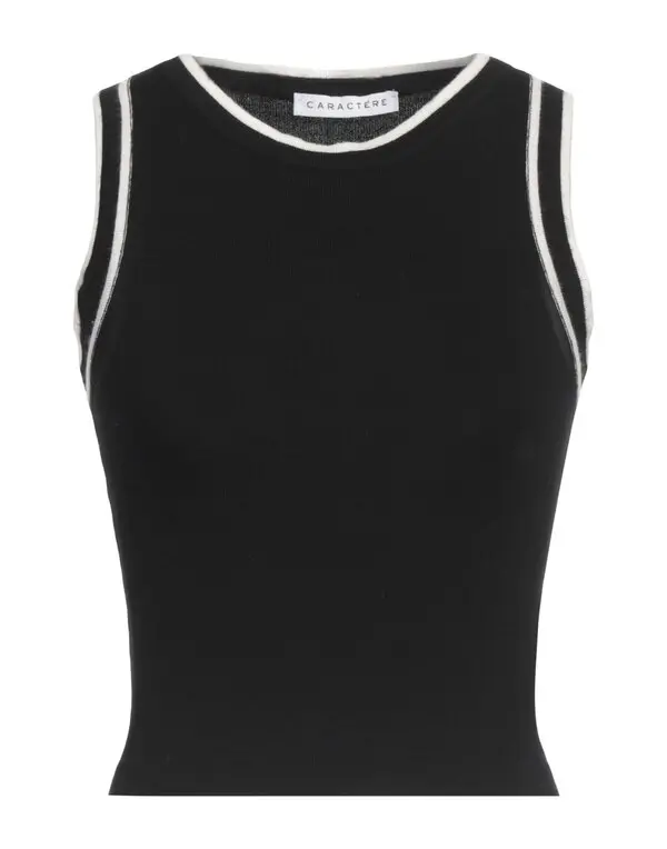 CARACTÈRE Sleeveless Knitted Top - Black
