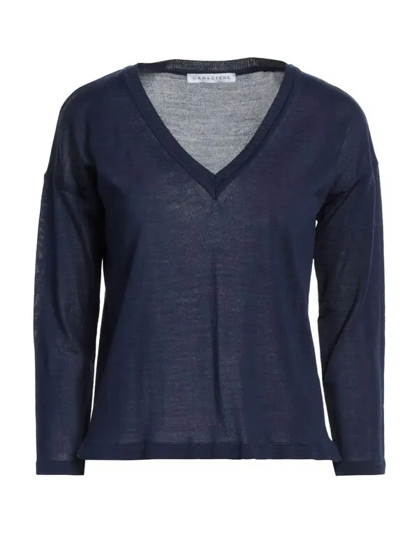 CARACTÈRE V-neck Knit Sweater - Navy