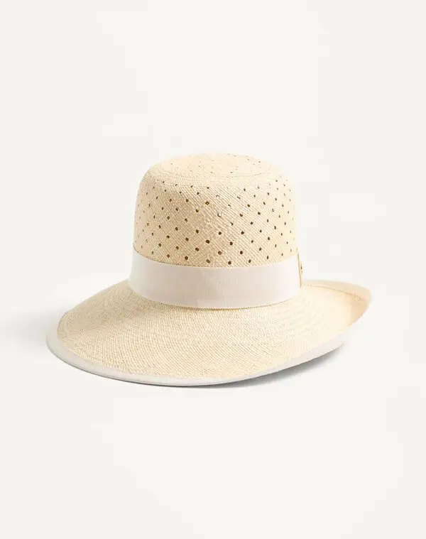 Valentino Garavani Vlogo Panama Hat - Natural