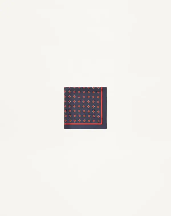 Valentino Garavani Opticool Silk Scarf - Navy/ Red