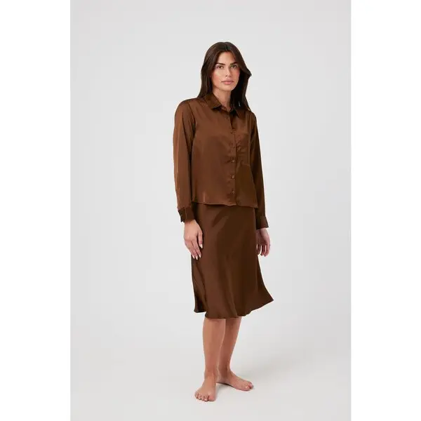 BY TESS COLLECTION Ella Mini Skirt - Chocolate