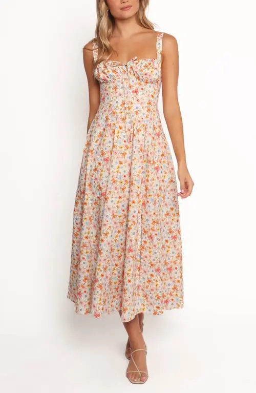PETAL & PUP Floral Sleeveless Midi Dress - Orange