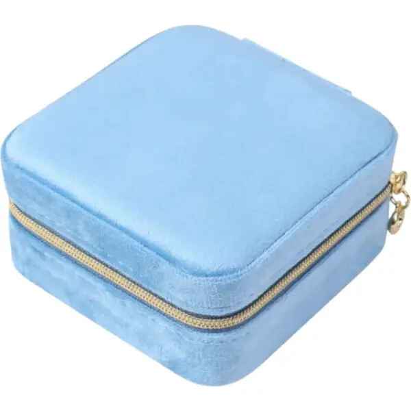 EMMA RAE Velvet Square Jewelry Case - Blue