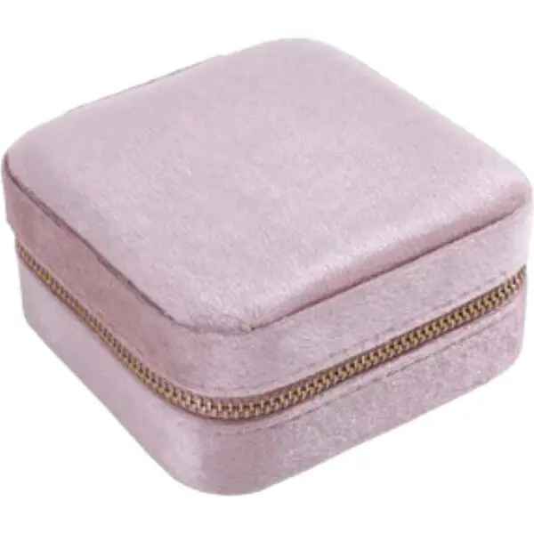 EMMA RAE Velvet Square Jewelry Case - Pink