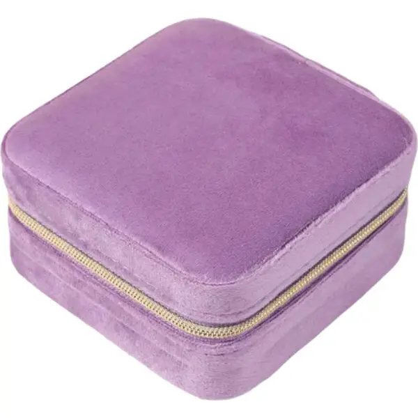 EMMA RAE Velvet Square Jewelry Case - Purple