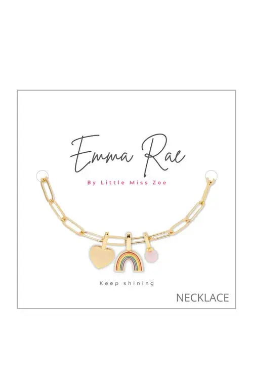 EMMA RAE Multi Charm Necklace - Rainbow