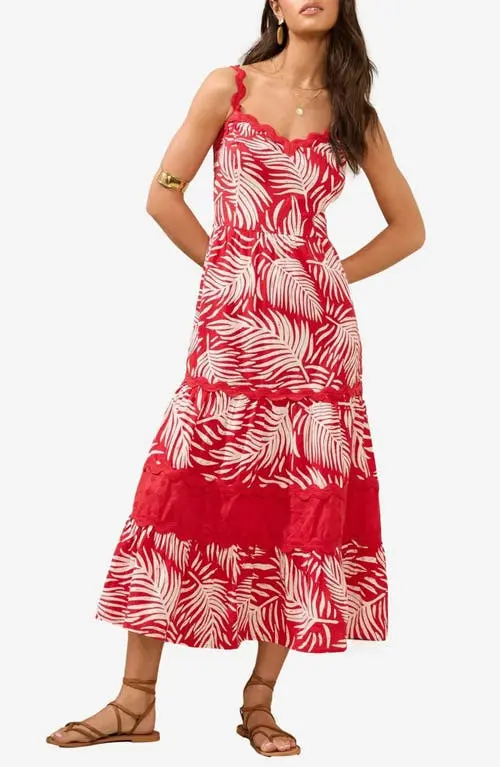 LIPSY Palm Print Tie Maxi Sundress