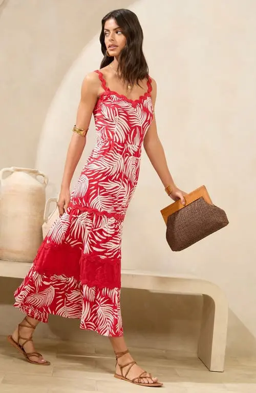 LIPSY Palm Print Tie Maxi Sundress