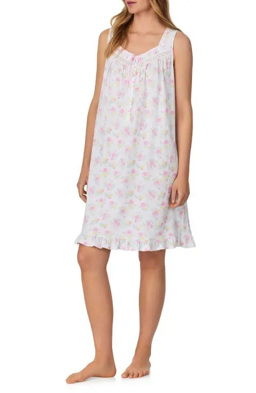 Eileen West Cotton Lawn Nightgown - White Multi