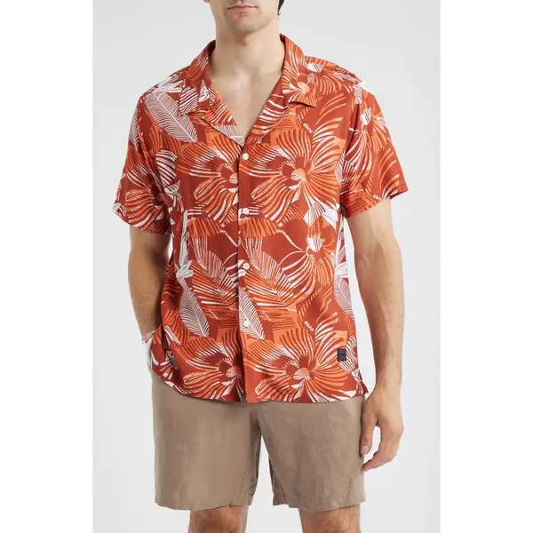 BOSS Beach Camp Shirt - Bright Orange