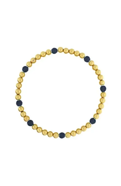 EMMA RAE 14k Gold Filled Gemstone Beaded Bracelet - Black
