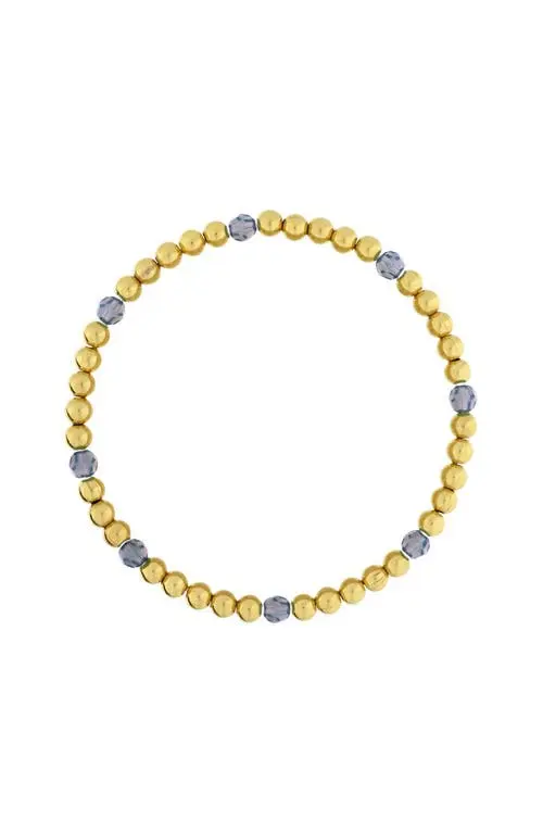 EMMA RAE 14k Gold Filled Gemstone Beaded Bracelet - Grey