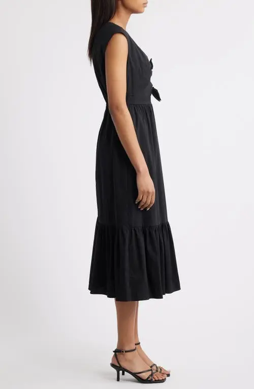 Anne Klein Bow Front Midi Dress - Anne Black