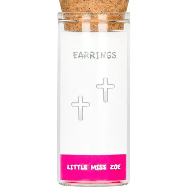 LITTLE MISS ZOE Cross Stud Earrings - Silver