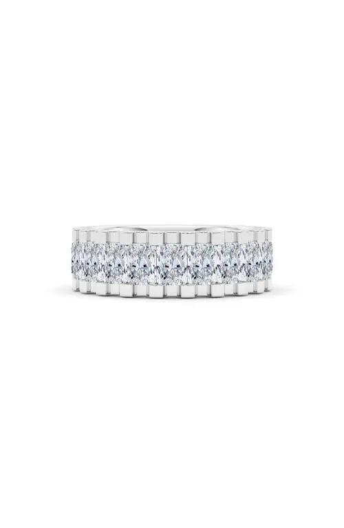 HAUTECARAT Radiant Cut Lab Grown Diamond Band Ring - 18k White Gold