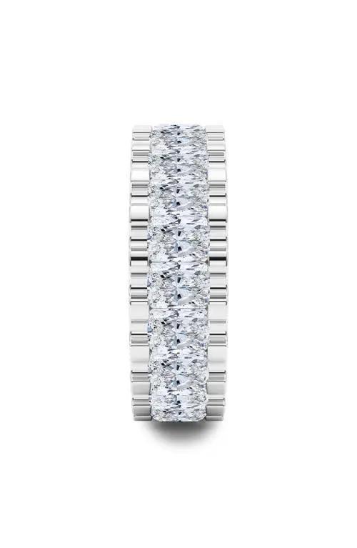 HAUTECARAT Radiant Cut Lab Grown Diamond Band Ring - 18k White Gold