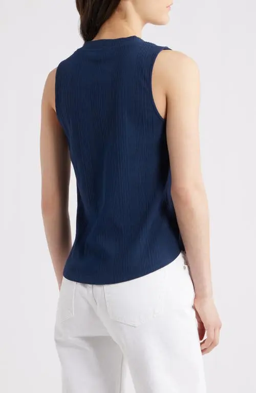 Wit & Wisdom V-neck Rib Tank - Navy