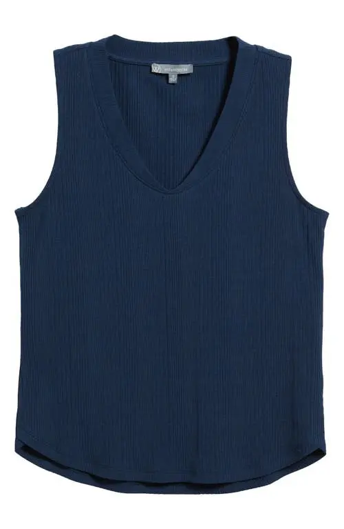Wit & Wisdom V-neck Rib Tank - Navy
