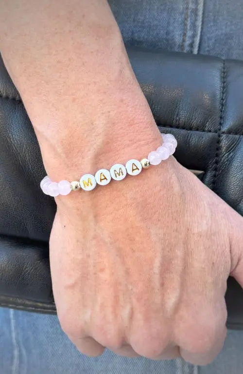 EMMA RAE 14k Gold Filled & Gemstone "mama" Beaded Bracelet