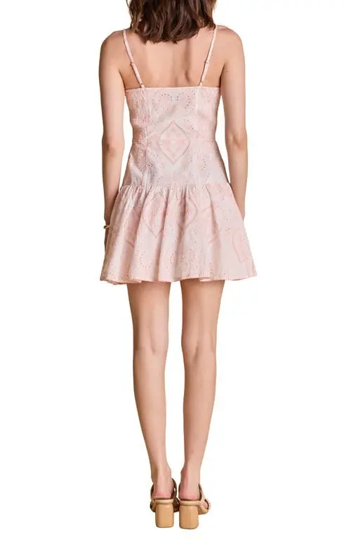Endless Rose Eyelet Drop Waist Mini Dress