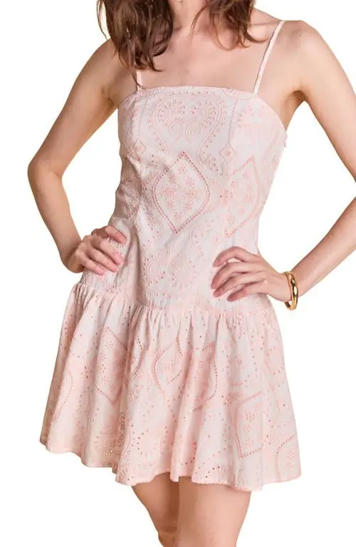 Endless Rose Eyelet Drop Waist Mini Dress