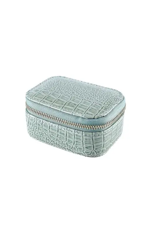 EMMA RAE Faux Leather Mini Jewelry Case - Green