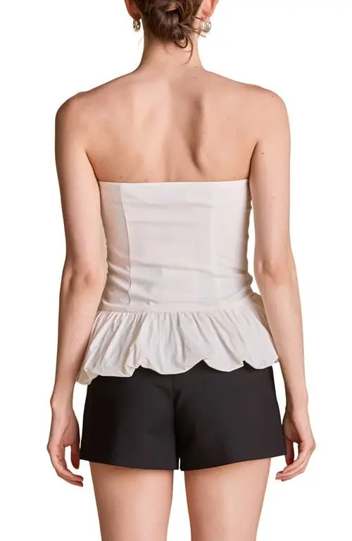 Endless Rose Strapless Bubble Hem Peplum Top