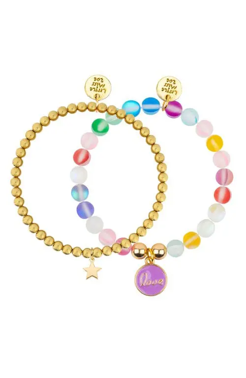 LITTLE MISS ZOE Love Confetti Bracelet Duo - Rainbow