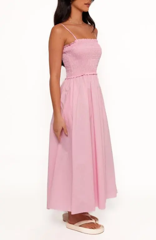 PETAL & PUP Nigella Ruffle Smocked Bodice Maxi Dress - Pink