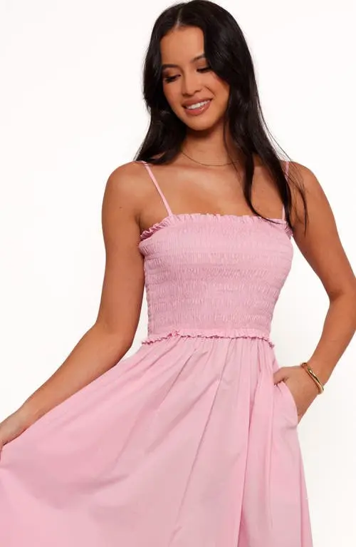 PETAL & PUP Nigella Ruffle Smocked Bodice Maxi Dress - Pink