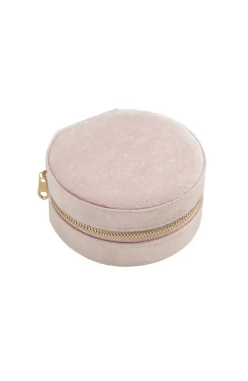 EMMA RAE Velvet Circle Jewelry Case - Pink