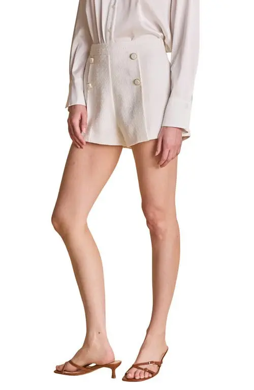 Endless Rose High Waist Tweed Shorts - White