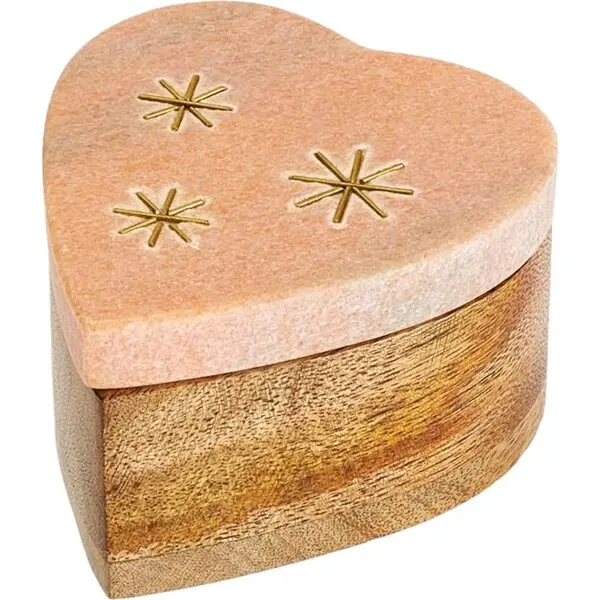 MATR BOOMIE Jaipuri Heart Keepsake Box - Pink/gold