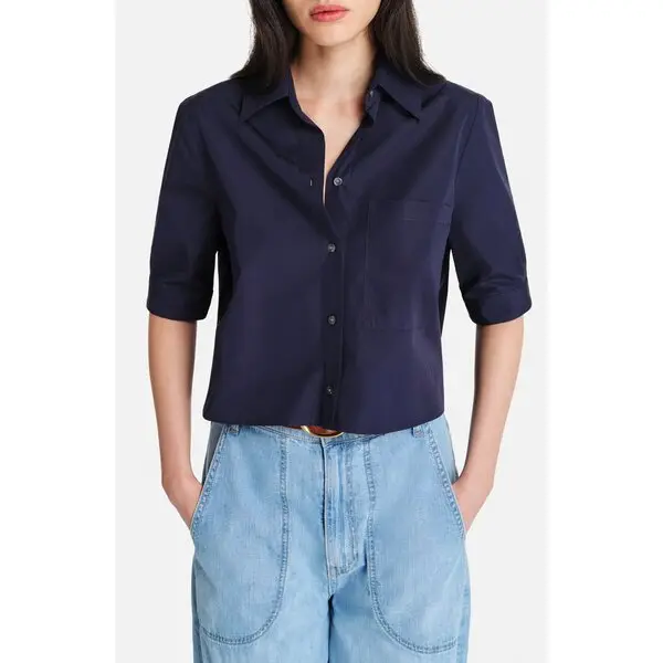 TWP Cotton Button-up Shirt - Midnight