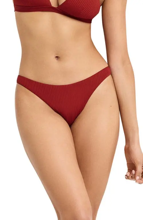 Vitamin A® California High Leg Bikini Bottoms - Deep Madder