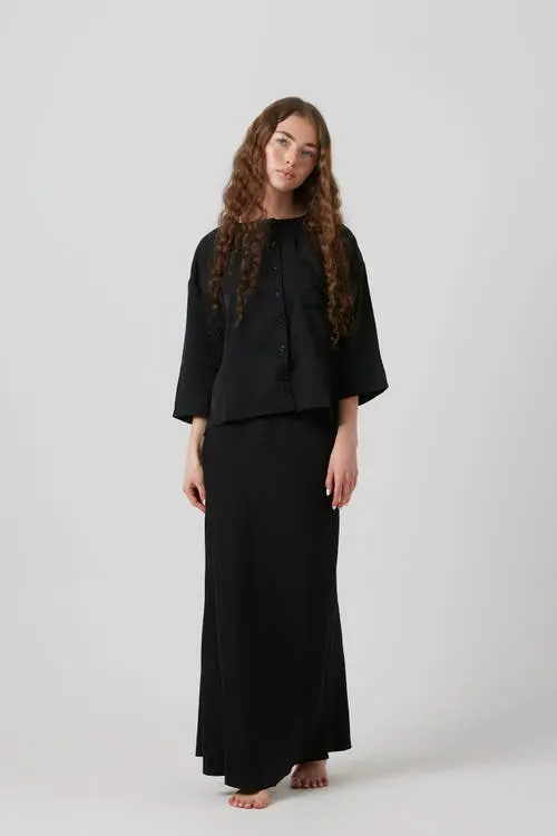 BY TESS COLLECTION Mari Maxi Skirt - Black