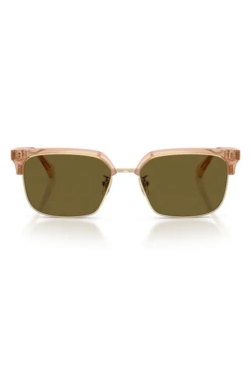 Versace 56mm Square Sunglasses - Transparent Brown/ Dark Brown