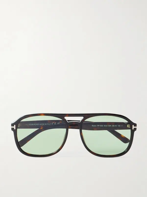 TOM FORD Rosco Aviator-style Tortoiseshell Acetate Sunglasses - Brown