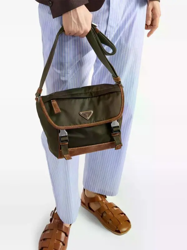 Prada Triangle-logo Shoulder Bag - Green