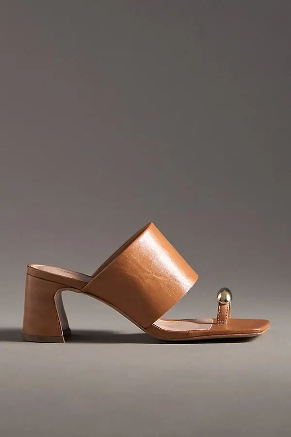 Anthropologie Toe-ring Block-heel Mules