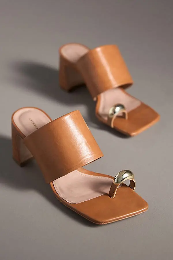Anthropologie Toe-ring Block-heel Mules