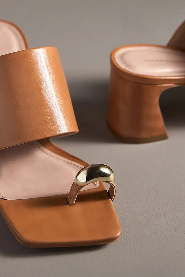 Anthropologie Toe-ring Block-heel Mules